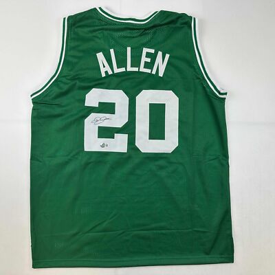 Autographed/Signed Ray Allen Boston Green Basketball Jersey Beckett BAS ...
