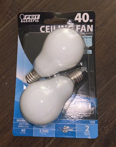 Pack of 2 - 40W Ceiling Fan Replacement Bulbs A15 Type Soft White Feit ...