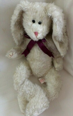 TY BUNNY Scruffy RABBIT 1993 Long FLOPPY EARS Plush Toy 15.5" JOINTED ...