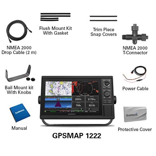 Garmin GPSMAP 1222 12" Chartplotter with Worldwide Basemap 010-01741-00 ...