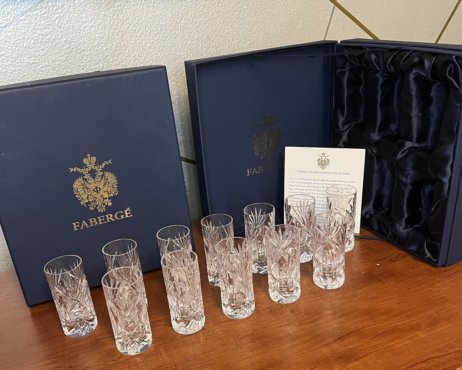 Faberge Atelier Crystal Collection Set Of 12 Shot/Whiskey Glasses 3 3 ...