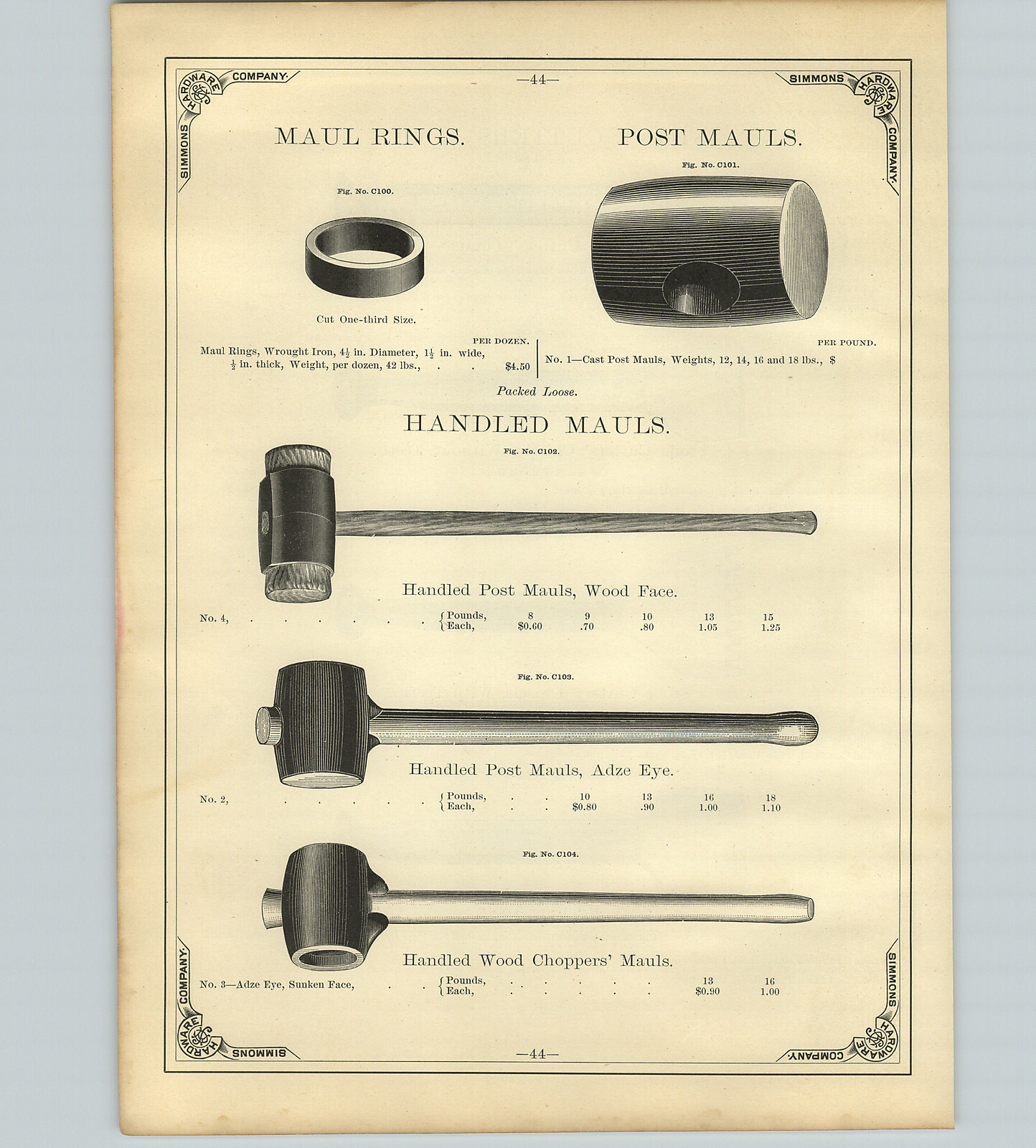1890 PAPER AD Stone Cutters' Tools Chisel Pitching Tool Post Mauls | eBay