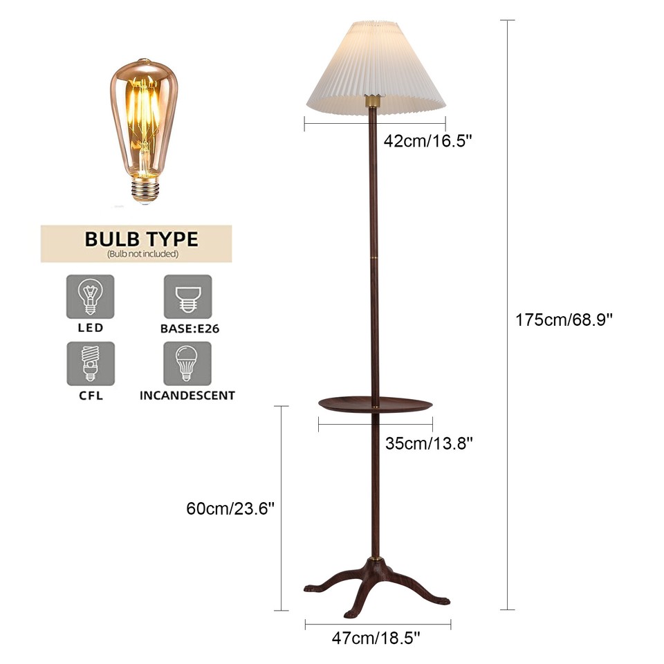 Industrial Modern Floor Lamp W/ Shelves Standing Storage Lamp for ...