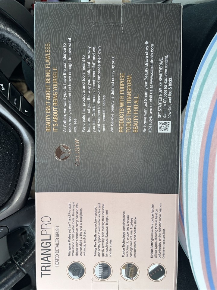 Calista TrianglPRO Triangl Pro Heated Hair Detailer Brush Fancy Floral ...