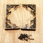 4/20pcs Vintage Antique Brass Jewelry Gift Box Wooden Corner Protector ...