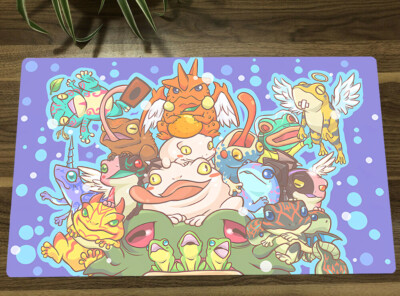 WVICM Custom Playmat Frog Deck TCG CCG Table Playing Pad Trading Card ...