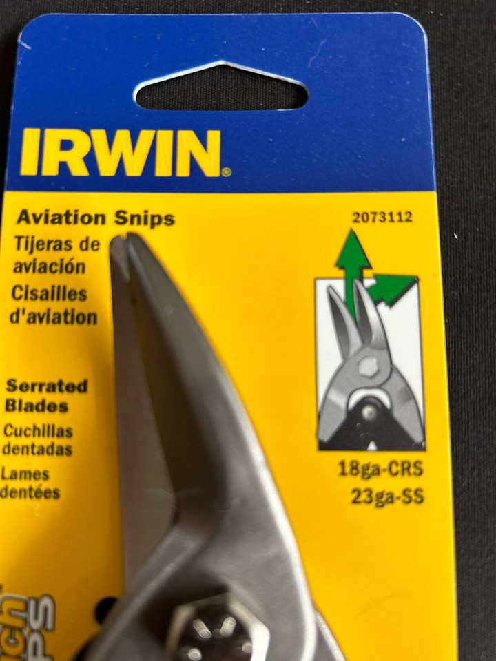 Irwin 2073112 Aviation Snips Right & Straight Cut Compound Leverage | eBay