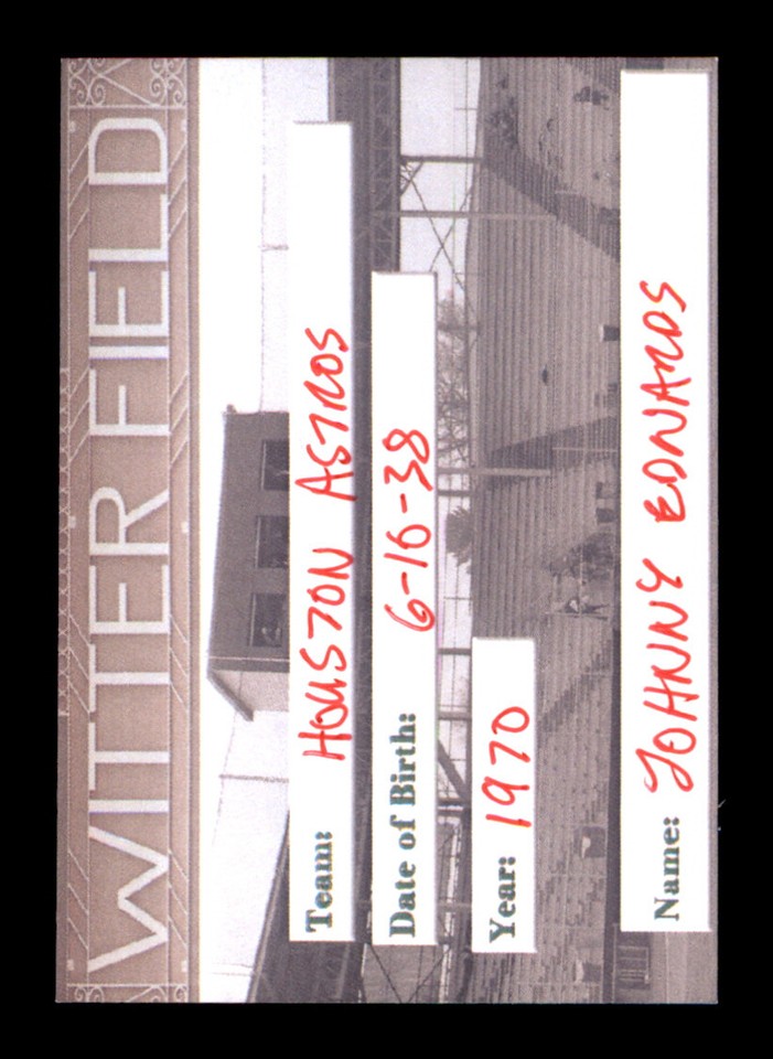 Custom Card - Johnny Edwards - On Card Autograph | eBay