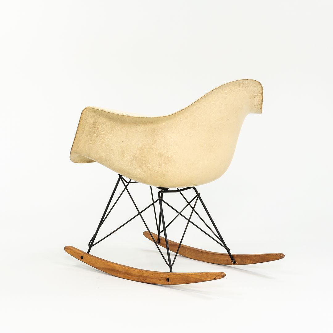 C. 1956 Herman Miller Eames RAR Rocking Arm Shell Chair in Parchment ...