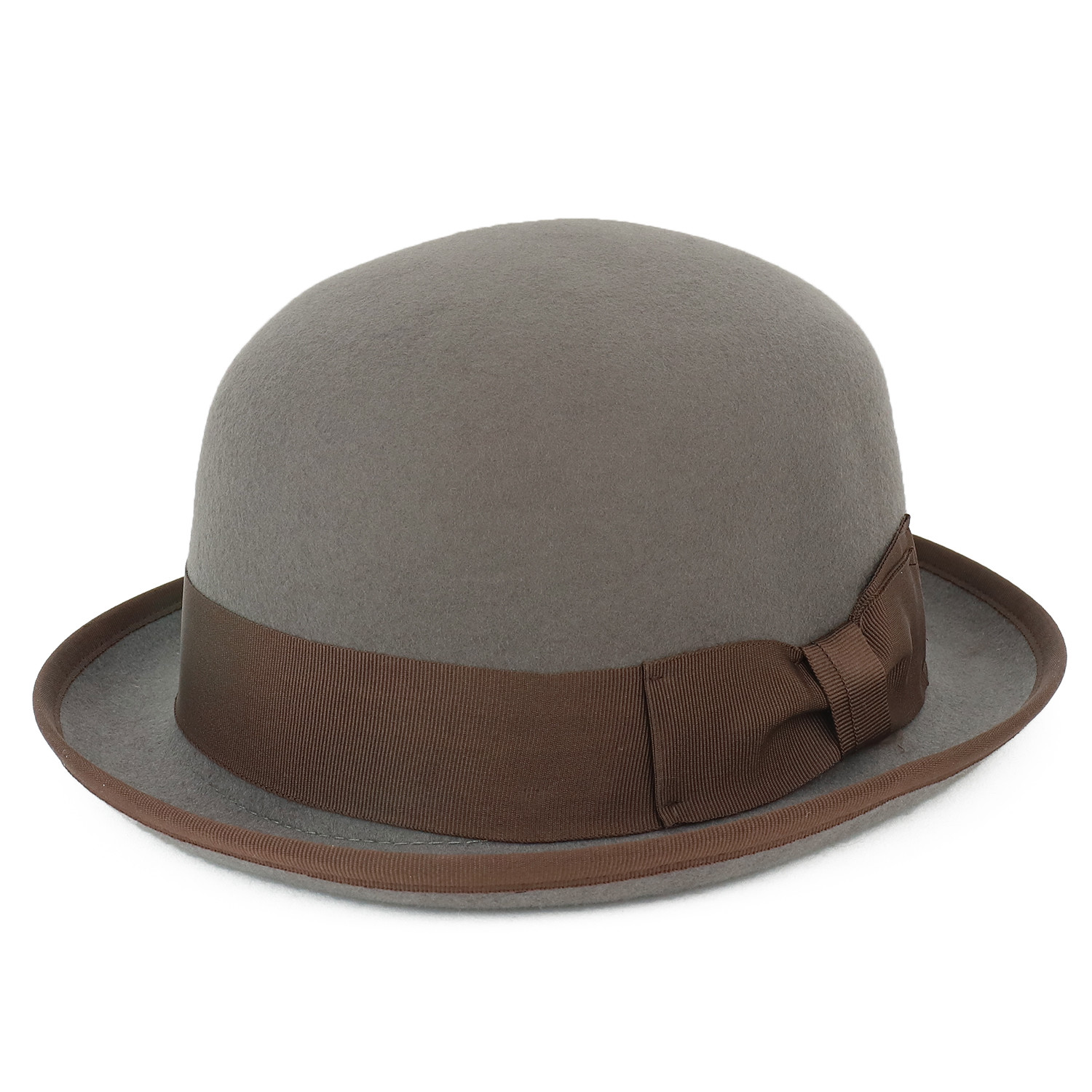 Men's 100% Wool Felt Bowler Hat with Grosgrain Ribbon Band - FREE ...