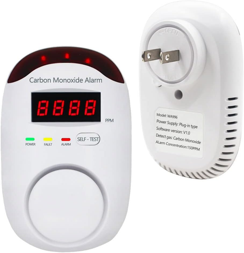 Plug-In Type Carbon Monoxide Alarm, CO Detector Monitor with LED ...