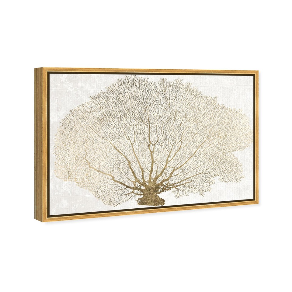 Oliver Gal Gold Floater Coral Fan Canvas Print Wall Art for Living Room ...