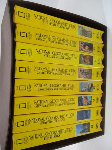 National Geographic VHS Set of 8 Nature Zebra Africa Titanic Sharks Etc ...