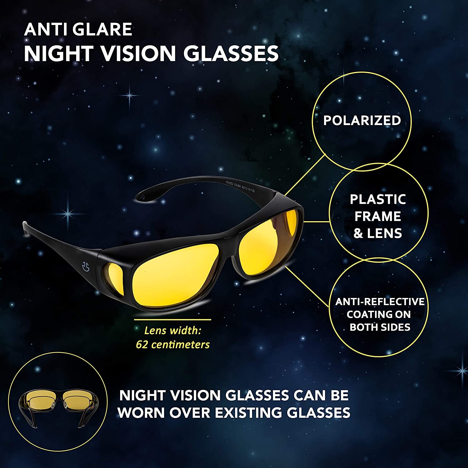 Optix 55 Fit Over HD Day/Night Driving Glasses Wraparound Sunglasses ...