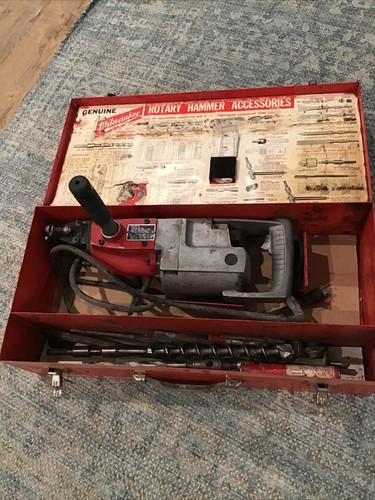 Vintage Milwaukee 5300 Heavy Duty Rotary Hammer Drill, Case & Bits | eBay