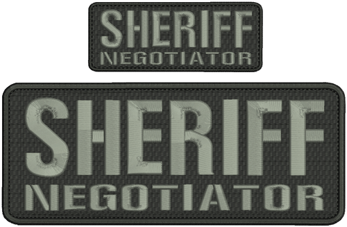 Sheriff Negotiator embroidery patches 4x10 and 2x5 hook on back grey ...