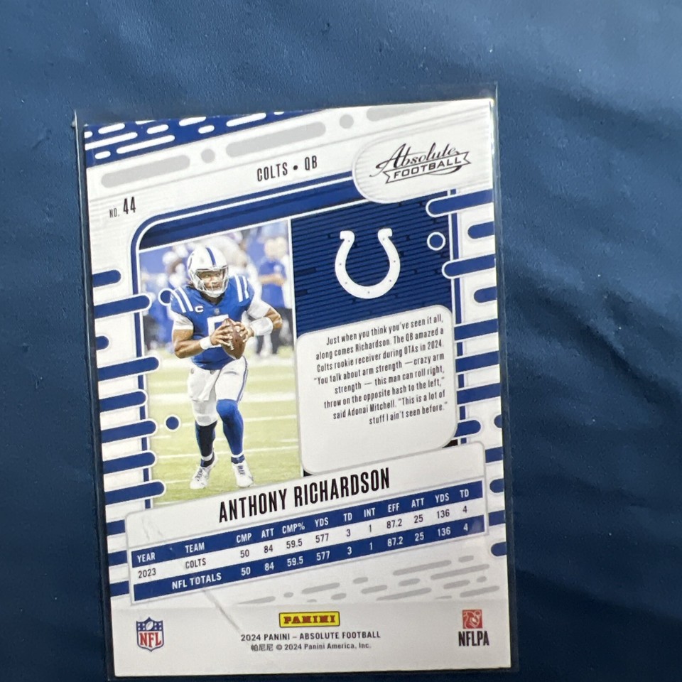 2023 Panini Absolute - Rookies #104 Anthony Richardson (RC) | eBay