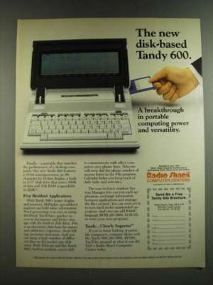 1986 Radio Shack Tandy 600 Portable Computer Ad - Disk-Based | eBay