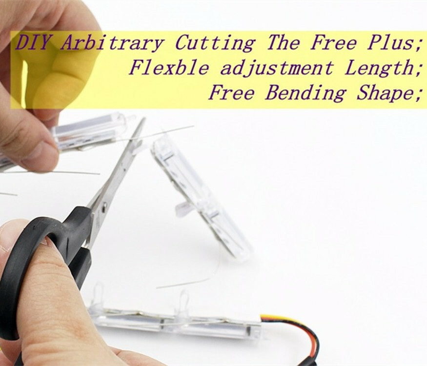 2x Flexible Crystal Tears LED Strip Light Car Headlight DRL Daytime ...