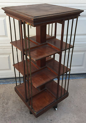 Danner Spinning Revolving Bookcase 1876 Walnut RARE Square Rotating ...