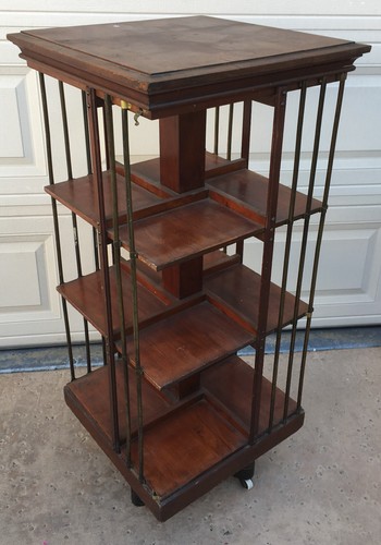 Danner Spinning Revolving Bookcase 1876 Walnut RARE Square Rotating ...