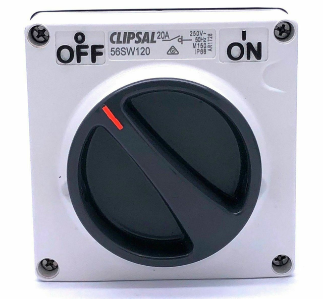 Clipsal 56SW120 Surface Mount Switch Single Pole 20amp 250vac for sale ...