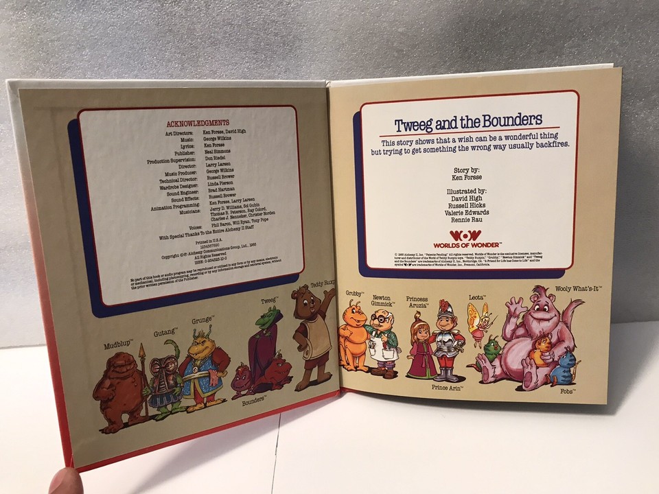 Tweeg and The Bounders Worlds of Wonder Teddy Ruxpin 1985 Book Cassette ...
