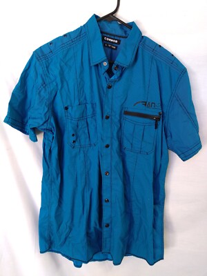connor blue stripe short sleeved men's shirt size L | eBay Australia