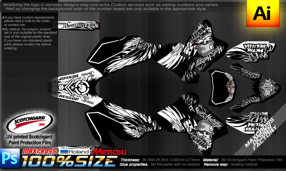 SUZUKI DRZ400S DRZ400SM DRZ400E MAXCROSS GRAPHICS FULL KIT DECALS ...
