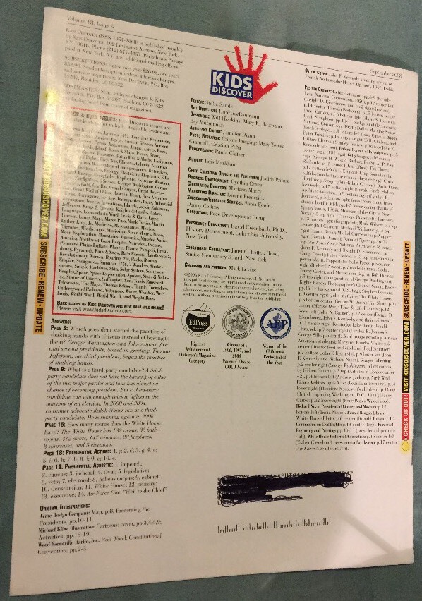 Kids Discover Magazine - The Presidency -September 2008 - Volume 18 ...