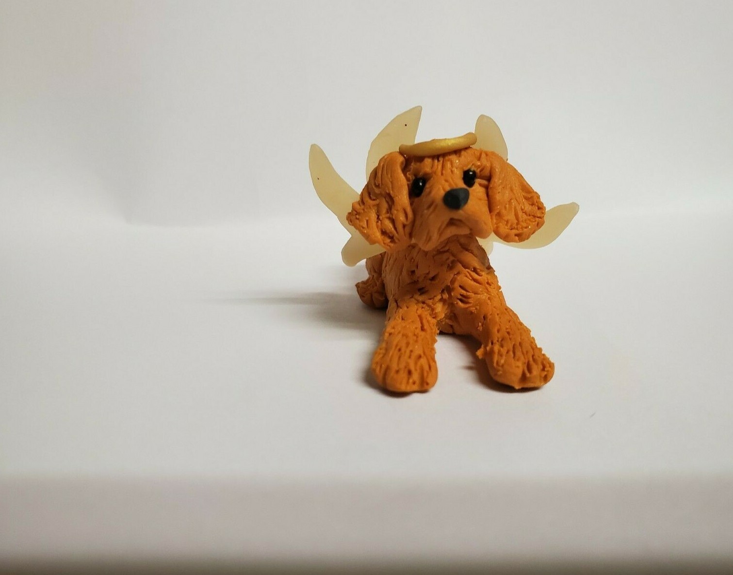 GOLDEN RETRIEVER ANGEL Christmas Ornament PET MEMORIAL Polymer Clay ...