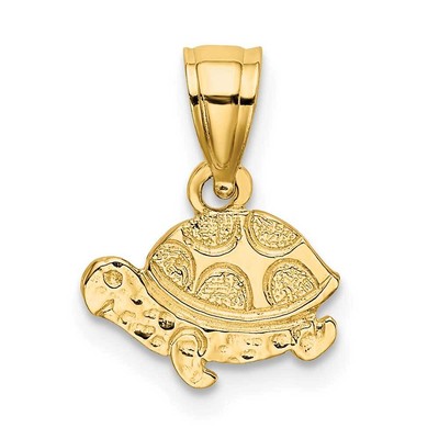 14K Gold Flat and Engraved Mini Turtle Charm 0.4 x 0.6 in | eBay