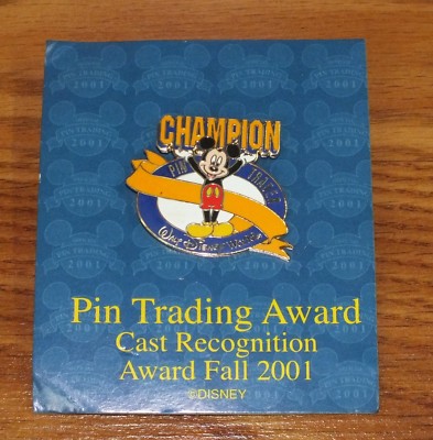 Disney Cast Recognition "Champion" Pin Trader Award Fall 2001 ...