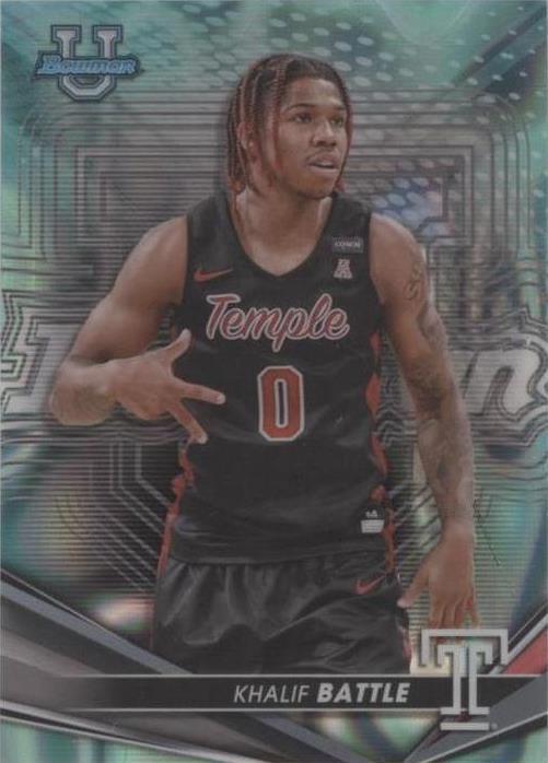 2022-23 Bowman University Best - Khalif Battle #7 Aqua Lava Refractor ...