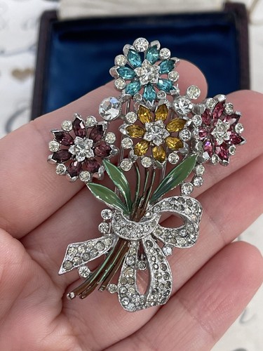 Trifari brooch Flowers Bouquet Multi Color Rh Antique 1940s A Philippe ...