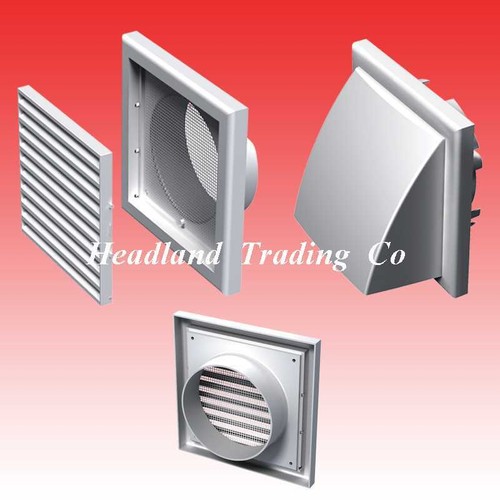 White Cowled Grille Fixed Outlet Inlet Grille Insect Mesh Extractor ...
