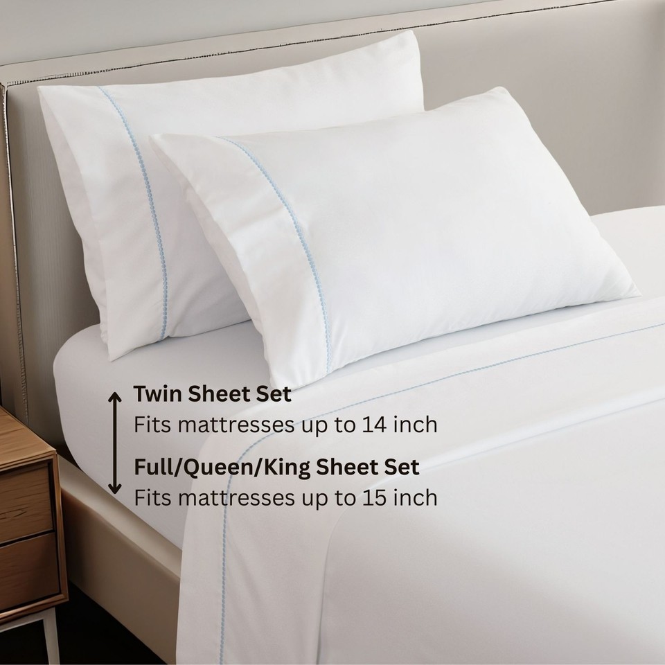 Embroidered Sheet Set - Different Design - NEW - Twin - Full - Queen ...