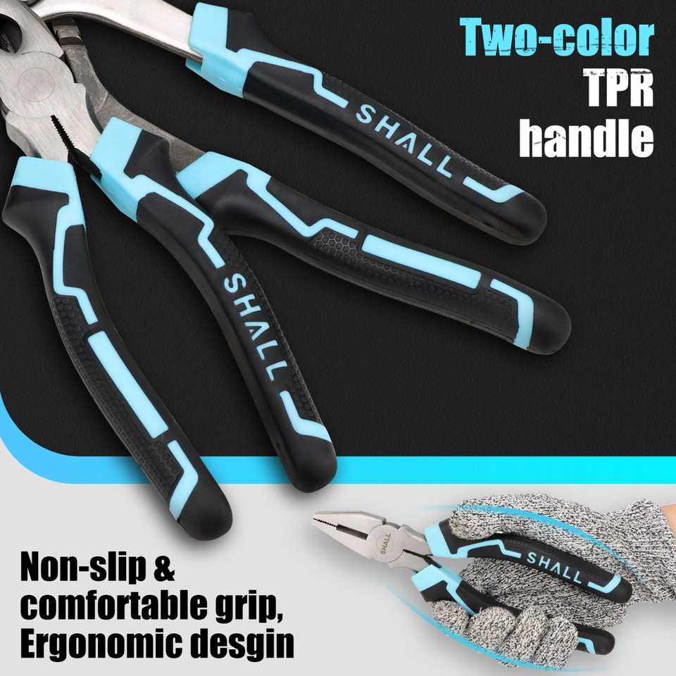 SHALL 6PC Large Pliers & Wrench Set,Pliers Set Pliers Tool Set for DIY ...