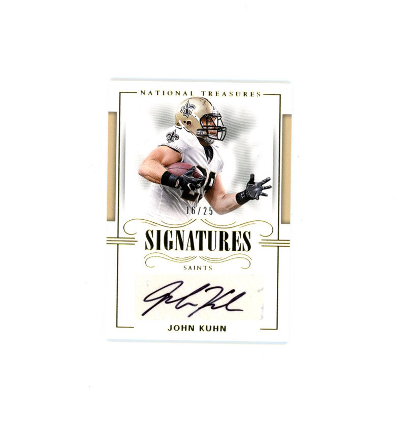 RARE 2017 National Treasures SP JOHN KUHN AUTO /25! ️Saints PACKERS FB ...
