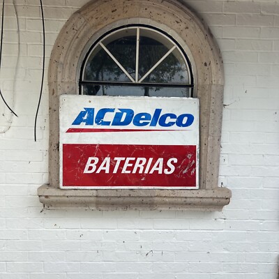 Súper Rare Spanish 1980s Original Vintage AC Delco Batteries Sign Metal ...