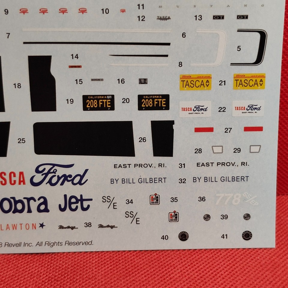 Cobra Jet Decals 1968 Ford Mustang 1:25 scale model car part Revell | eBay