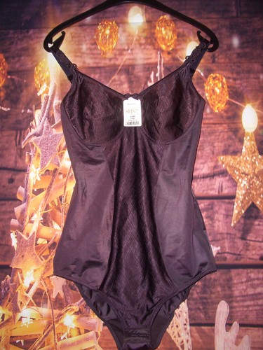 SUSA Ravenna schimmerndes Glanz Korselett Mieder Body 75 D deep plum ...