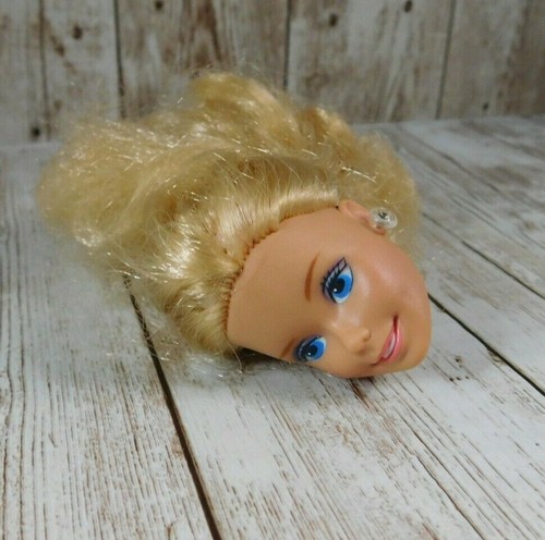 1980's 1990's Barbie Doll Head Blue Eyes Pink Lips Blonde Hair 4 OOAK ...