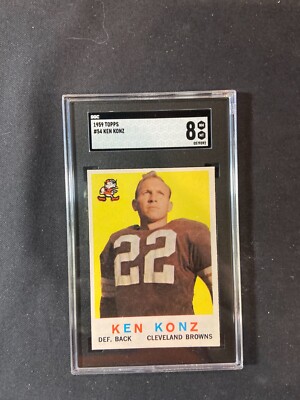 Read description--1959 Topps Football #54 Ken Konz graded 8 | eBay
