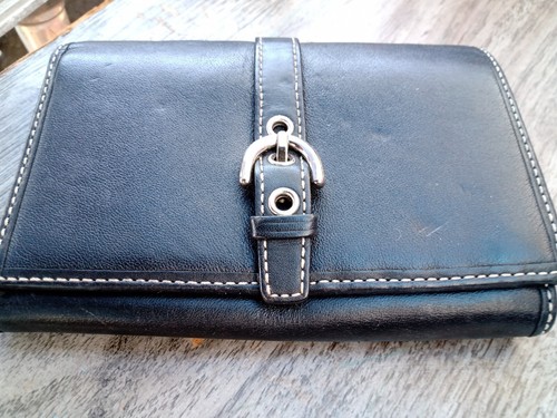 Vintage Coach Black Leather Mini Clasp Wallet Rare | eBay