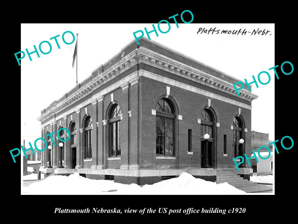 OLD 8x6 HISTORIC PHOTO OF PLATTSMOUTH NEBRASKA US POST OFFICE BUILDING ...