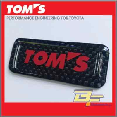 TOYOTA TOMS Dry Carbon Emblem Logo Car Sticker New Black Red - FAST USA ...