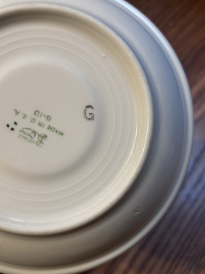 Vintage WWII U.S. Navy Buffalo China Fouled Anchor 6" Saucer with "G ...