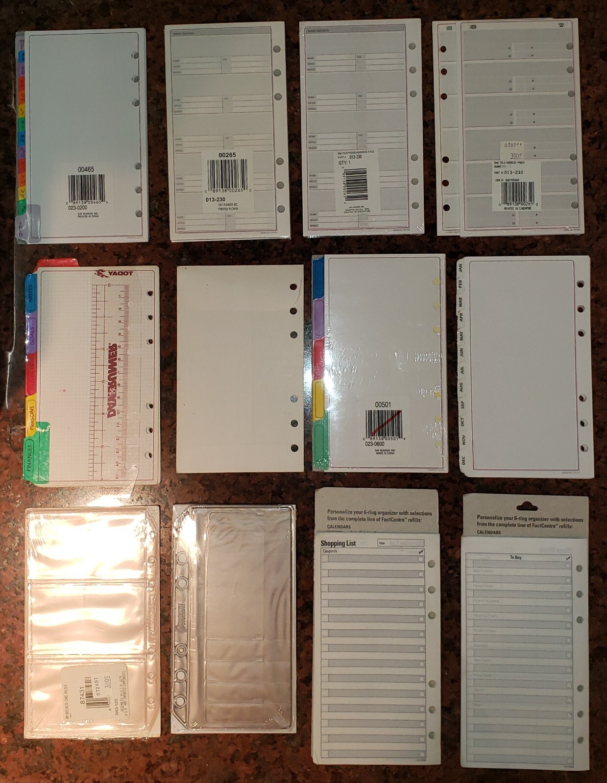 VINTAGE Day Runner Refills A-Z Tabs Tel Bus Card Holder NOS Bundle with ...