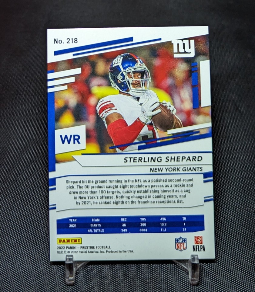 Sterling Shepard Blue Holo Premium /299 2022 Prestige Xtra Points #218 ...